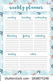 Weekly Planner Diary Organiser Notebook Printable Stock Vector (Royalty ...