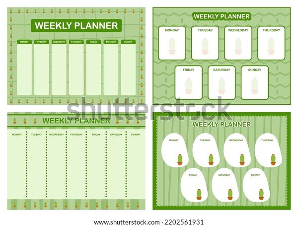 Weekly Planner Kids Schedule Design Template Stock Vector (Royalty Free ...