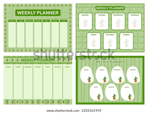 Weekly Planner Kids Schedule Design Template Stock Vector (Royalty Free ...