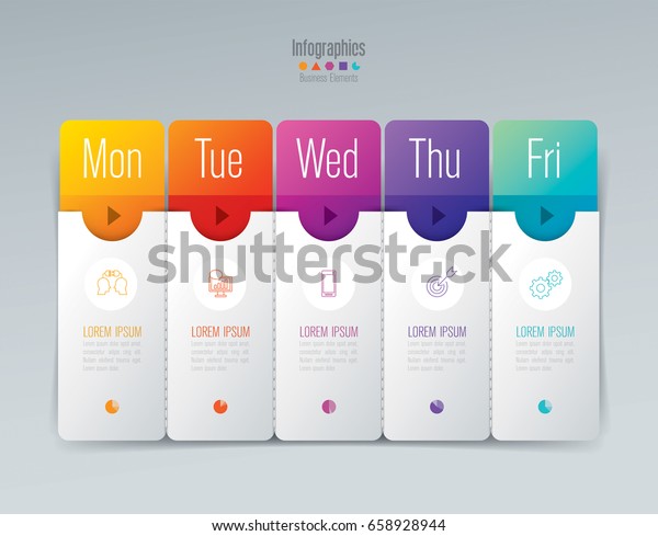Weekly Planner Monday Friday Infographics Design Stock Vector (Royalty ...