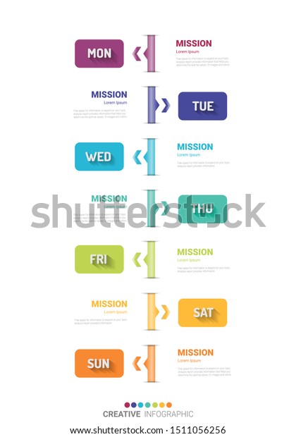 Weekly Planner Timeline Business 7 Day Stock Vector (Royalty Free ...