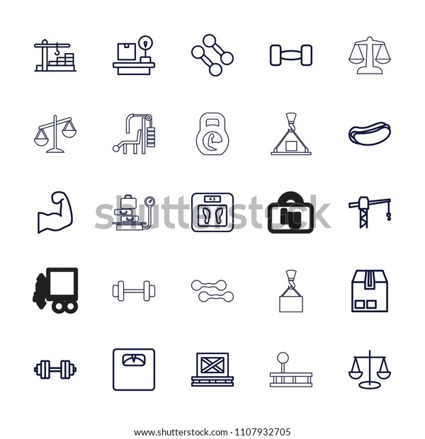 Weight Icon Collection 25 Weight Outline Stock Vector (Royalty Free ...