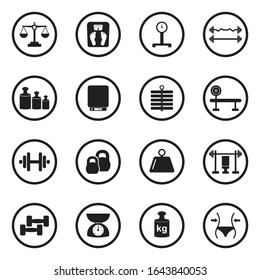 Weight Icons Black Flat Design Circle Stock Vector (Royalty Free ...