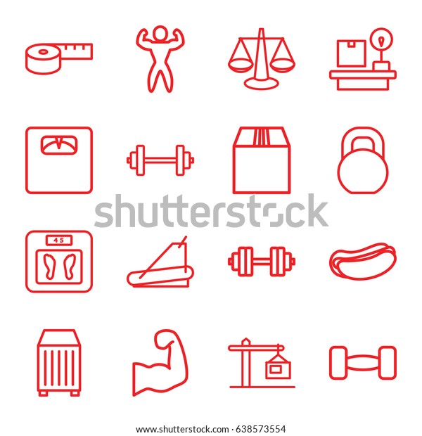 Weight Icons Set Set 16 Weight Stock Vector (Royalty Free) 638573554