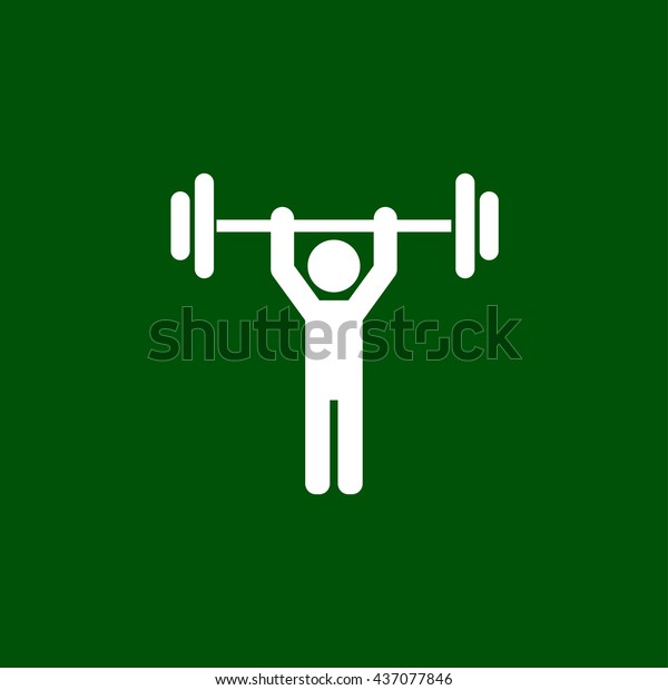 Weight Lifter Icon Man Lifting Dumbbell Stock Vector (Royalty Free ...
