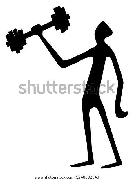 Weight Lifter Tall Figure Stencil Black Stock Vector (Royalty Free ...