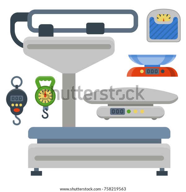 Weight Measurement Instrumentation Balance Tools Equipment Stock Vector ...