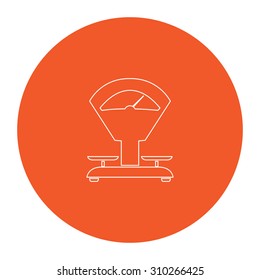 Weight Scale Flat Outline White Pictogram Stock Vector (Royalty Free ...
