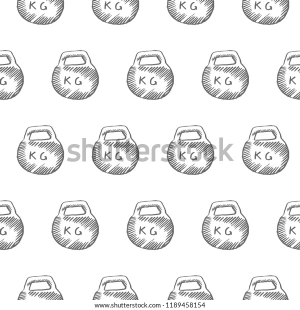 Weight Seamless Pattern On White Background Stock Vector (Royalty Free ...