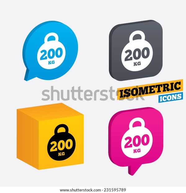 Weight Sign Icon 200 Kilogram Kg Stock Vector (Royalty Free) 231595789 ...