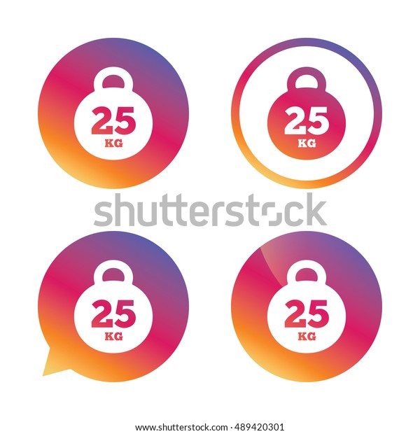 Weight Sign Icon 25 Kilogram Kg Stock Vector (Royalty Free) 489420301 ...