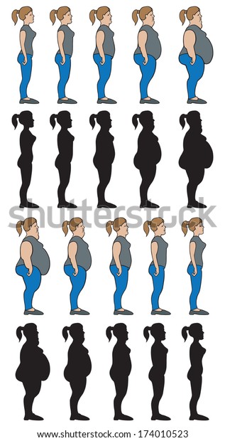 Weight Stages Female Stock Vector (Royalty Free) 174010523 | Shutterstock