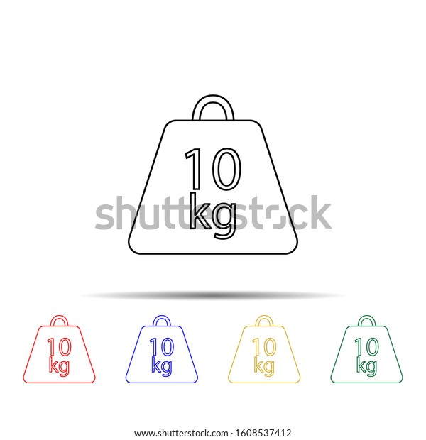 Weight Symbol 10 Kilograms Multi Color: vector de stock (libre de ...