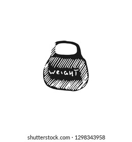 Weight Vector Doodle Sketch Isolated On Stock Vector (Royalty Free ...