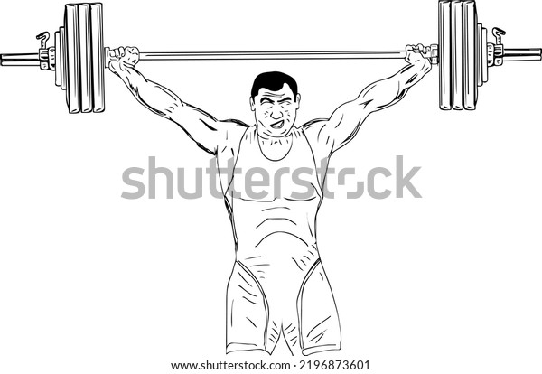 Weightlifting Athlete Vector Weightlifter Cartoon Doodle Stock Vector ...