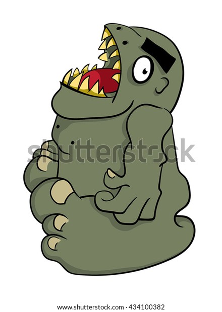 Weird Cartoon Creature Giant Feet Big Stock Vector (Royalty Free ...