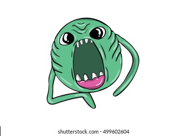 Weird Funny Cartoon Laughing Devil Look Stock Vector (Royalty Free ...