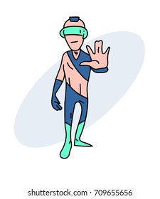 Weird Future Person Cartoon Hand Drawn Stock Vector (Royalty Free ...