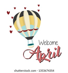 Welcom April Air Balloon Stock Vector (Royalty Free) 1353674354 ...
