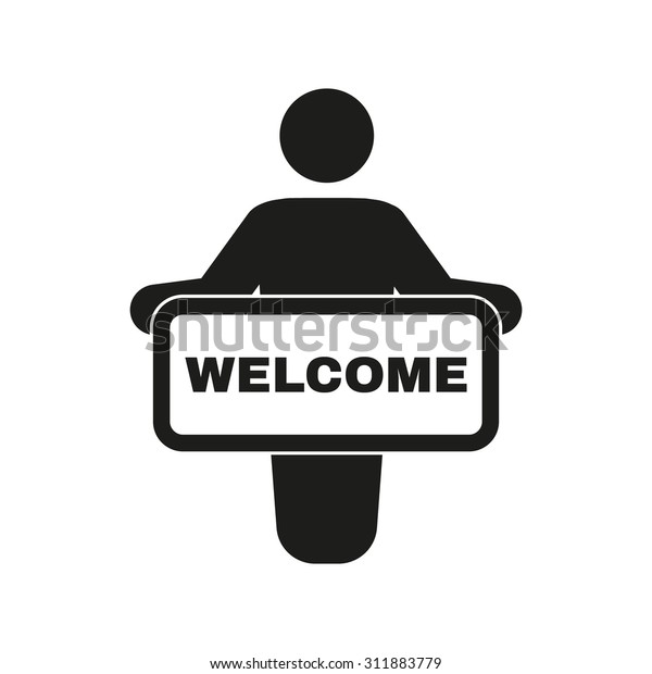 Icône bienvenue. Symbole d'invitation. Illustration Vectorielle : image ...