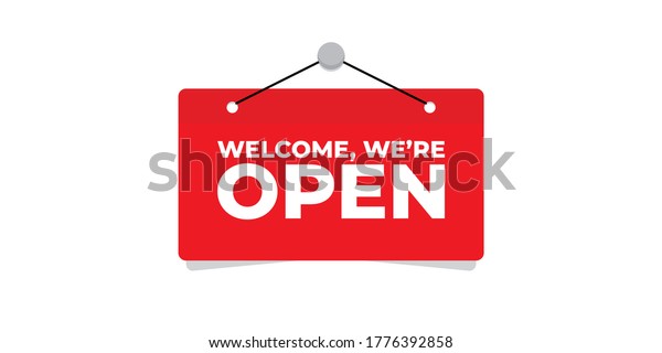 Welcom Were Open Sign Symbol Banner Stock Vector (Royalty Free ...