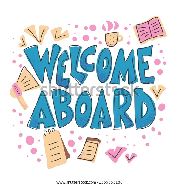 Welcome Aboard Banner Template Hand Drawn Stock Vector (Royalty Free ...