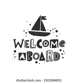 Welcome Aboard Pirate Hand Written Lettering Stock Vector (Royalty Free ...