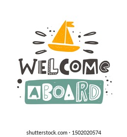 Welcome Aboard Pirate Hand Written Lettering Stock Vector (Royalty Free ...