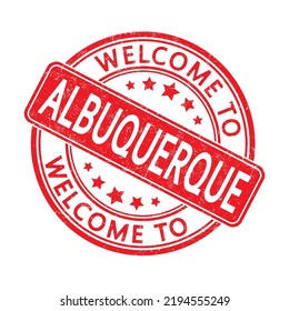 Welcome Albuquerque Impression Round Stamp Scuff Stock Vector (Royalty ...