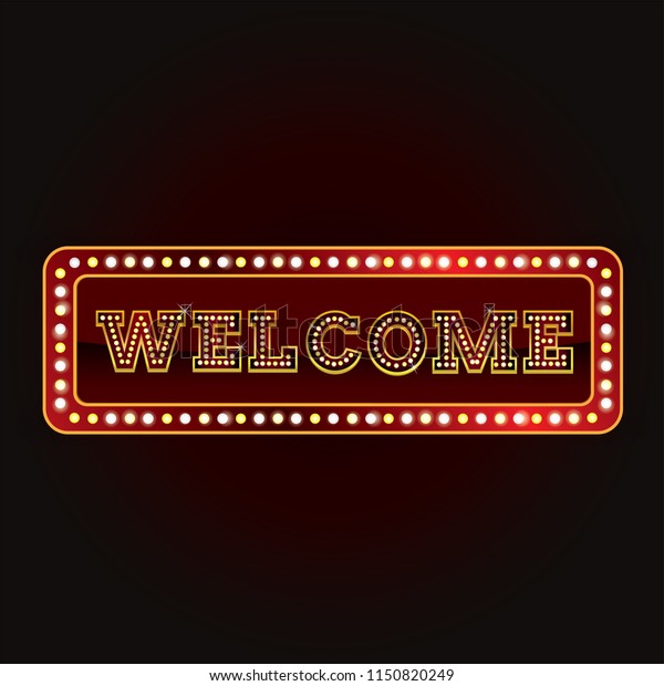 Welcome Alphabet Light Bulb Broadway Style Stock Vector (Royalty Free ...