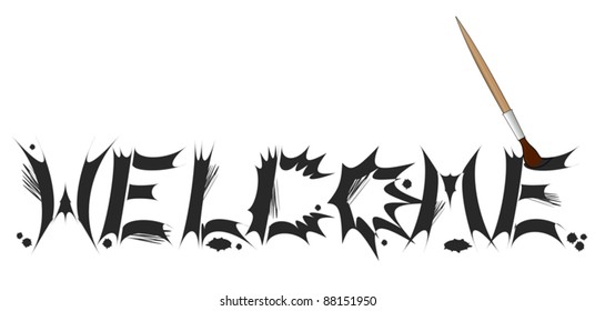 Welcome Art Stock Vector (Royalty Free) 88151950 | Shutterstock