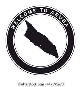 Welcome Aruba Vector Logo Sticker Button: vector de stock (libre de ...