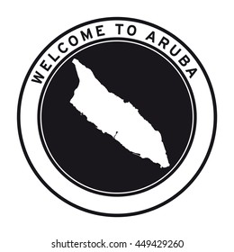 Welcome Aruba Vector Logo Sticker Button: vector de stock (libre de ...