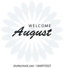 Welcome August Vector Template Black White Stock Vector (Royalty Free ...