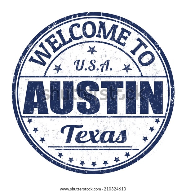 Welcome Austin Grunge Rubber Stamp On: vector de stock (libre de ...