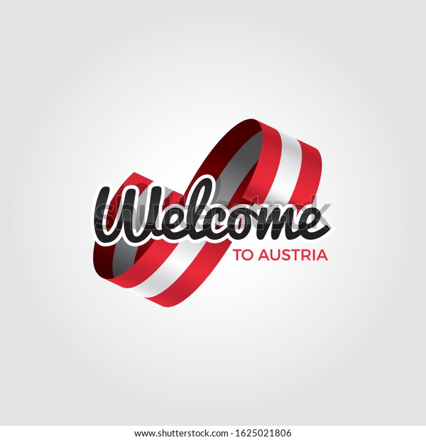 Welcome Austria Symbol Flag Simple Modern Stock Vector (Royalty Free ...
