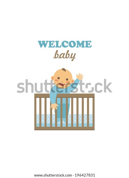 Welcome Baby Card Design Vector Illustration Stock Vector (Royalty Free ...