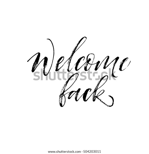 Welcome Back Card Greeting Card Calligraphy Stock Vector (Royalty Free ...