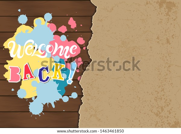 Welcome Back Isolated On Dark Wooden Stock Vector (Royalty Free ...