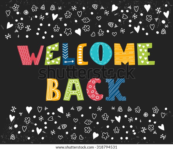 Welcome Back Lettering Text Hand Drawn: Stock-Vektorgrafik (Lizenzfrei ...