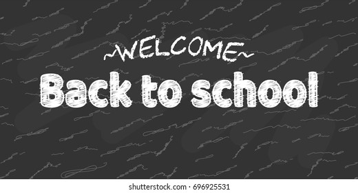 Welcome Back School Black Desk Banner Stock Vector (Royalty Free ...