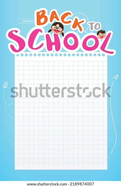 Welcome Back School Calligraphy Title Sticker Stock Vector (Royalty ...