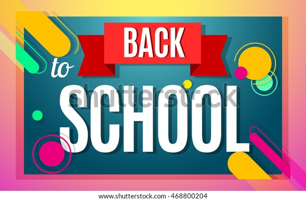 Welcome Back School Color Banner Design: vector de stock (libre de ...