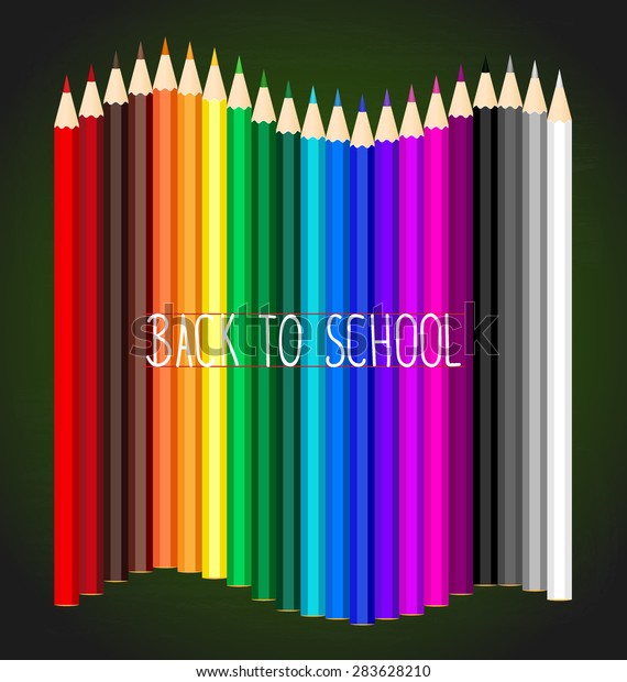 Welcome Back School Color Pencils Background Stock Vector (Royalty Free ...
