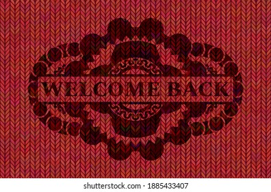 Welcome Back Text Inside Red Woolen Stock Vector (Royalty Free ...