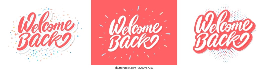 Welcome Back Vector Letterings Set Stock Vector (Royalty Free ...