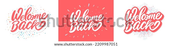 Welcome Back Vector Letterings Set Stock Vector (Royalty Free ...