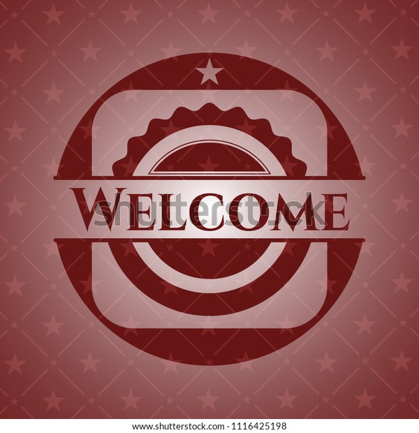Welcome Badge Red Background Stock Vector (Royalty Free) 1116425198 ...