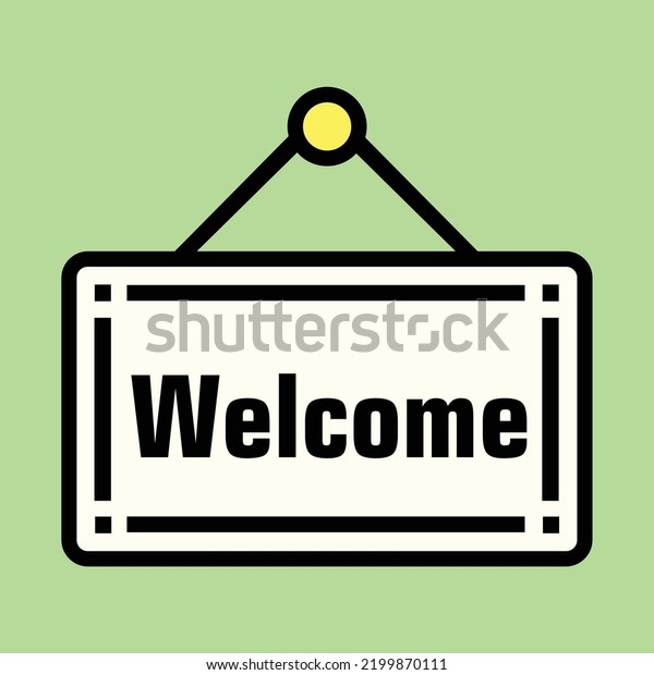 Welcome Banner Cartoon Vector Welcome Page Stock Vector (Royalty Free ...