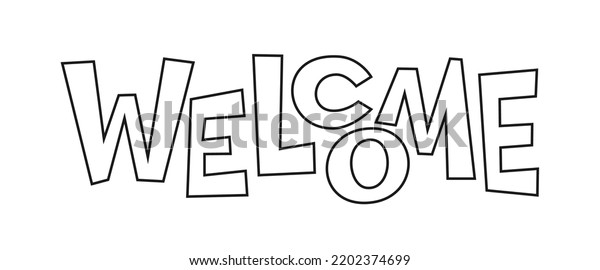 Welcome Banner Header Black Line Inscription Stock Vector (Royalty Free ...